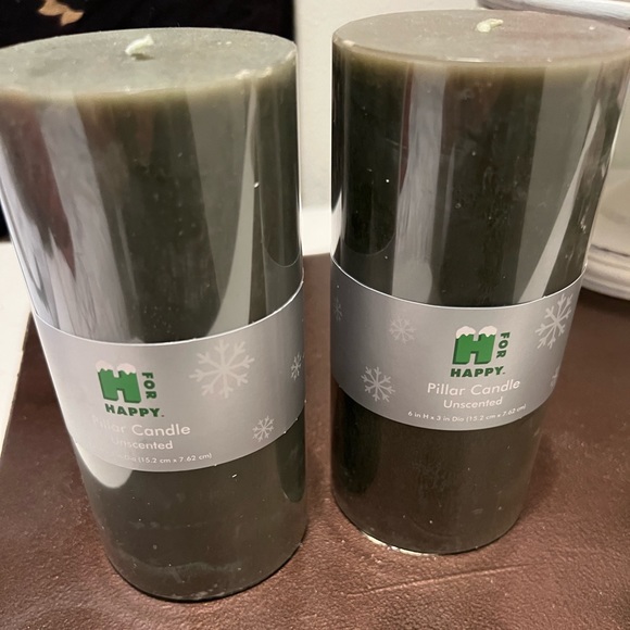 Bed Bath & Beyond | Other | H For Happy Unscented Pillar Candles | Poshmark